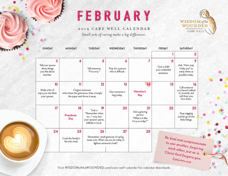 Care Well Calendar - Wisdom of the Wounded