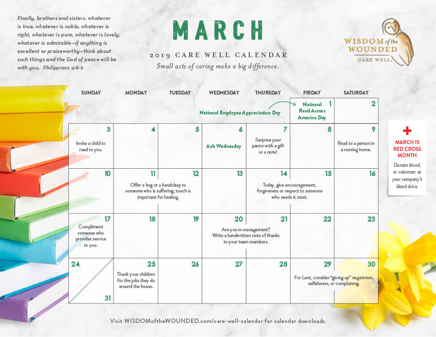 Care Well Calendar - Wisdom of the Wounded